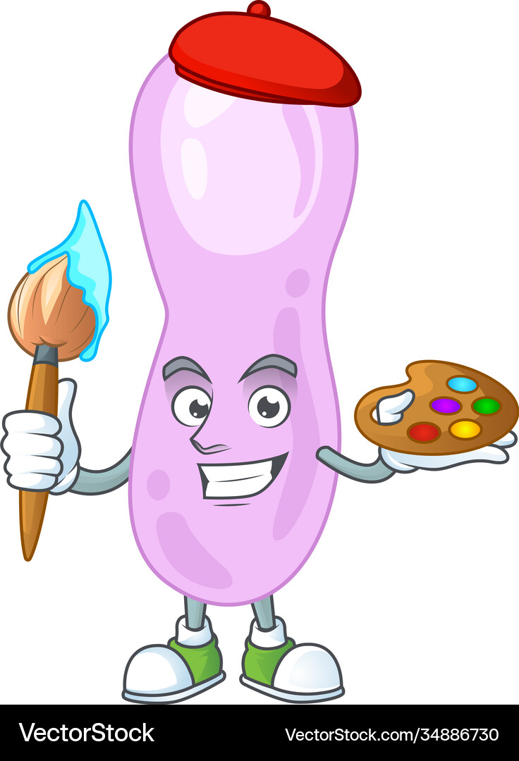 Creative artist clostridium botulinum cartoon Vector Image
