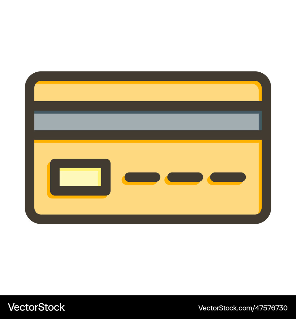Debit card thick line filled colors for personal Vector Image