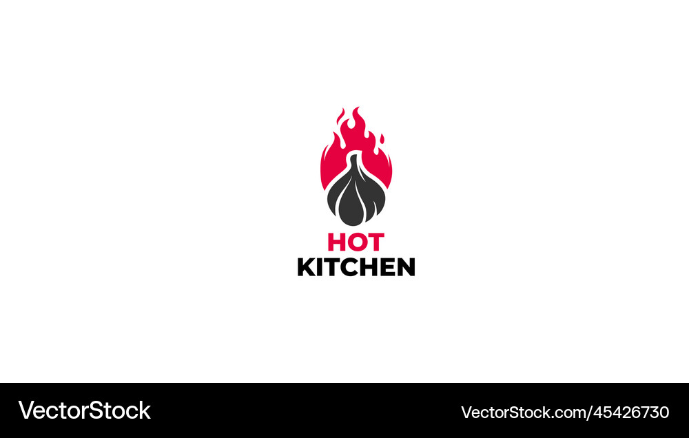 Fire kitchen logo hen flame hot symbol icon Vector Image