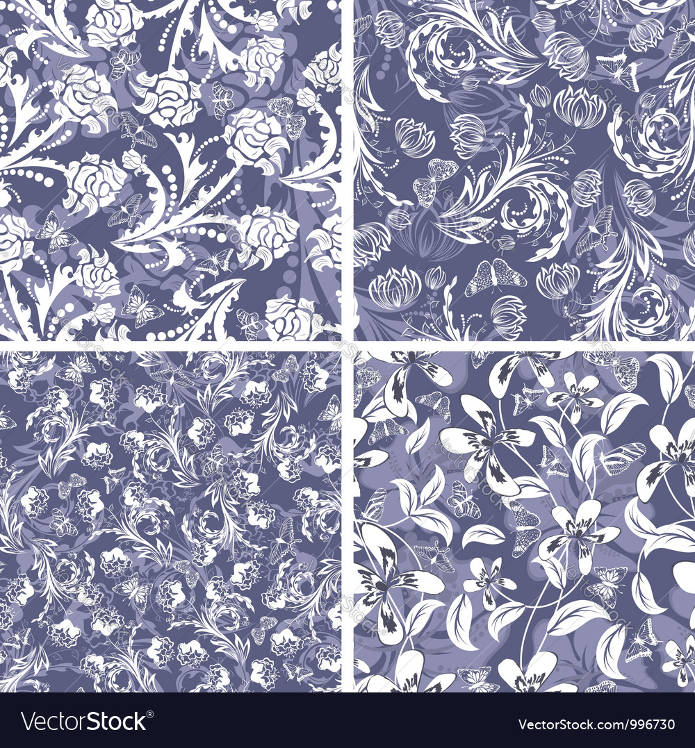 Floral seamless set Royalty Free Vector Image - VectorStock