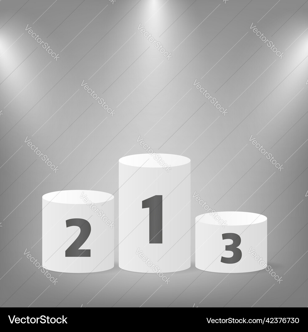 Font with 123 podium for promotion design Vector Image