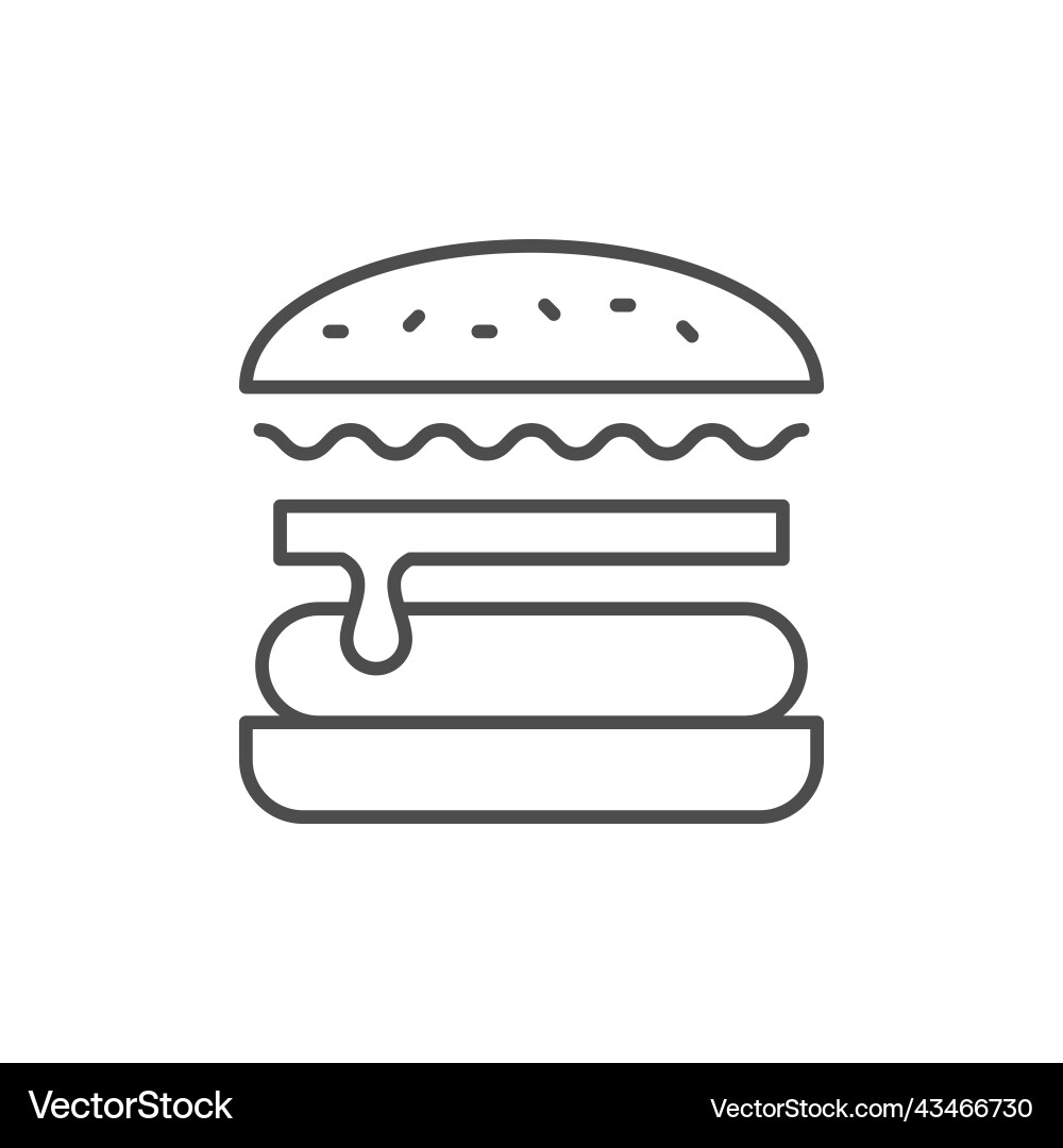 Hamburger or fast food line icon Royalty Free Vector Image