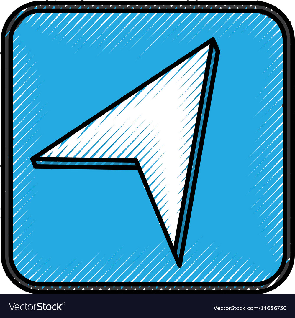 Location pointer application icon Royalty Free Vector Image