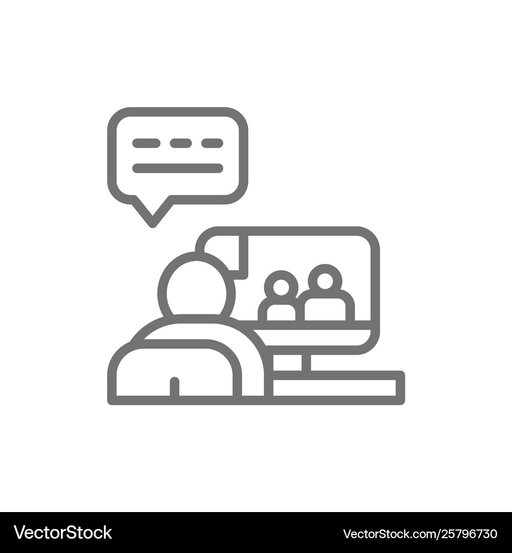 Man talking to friends on video web conference Vector Image