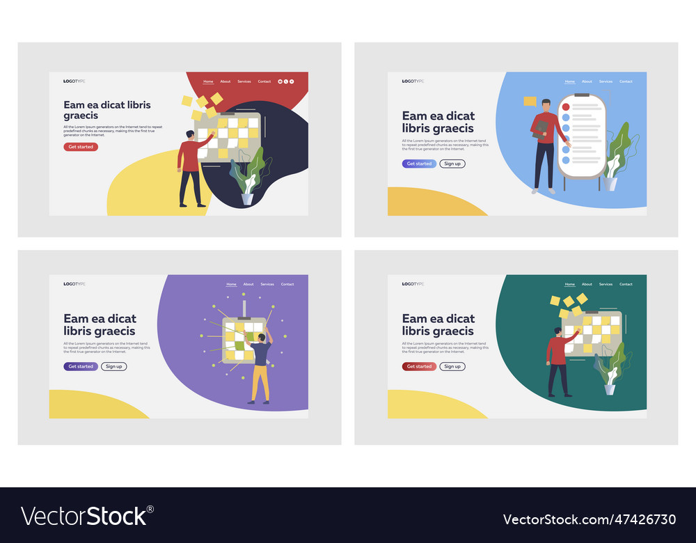 Manager planning task set Royalty Free Vector Image