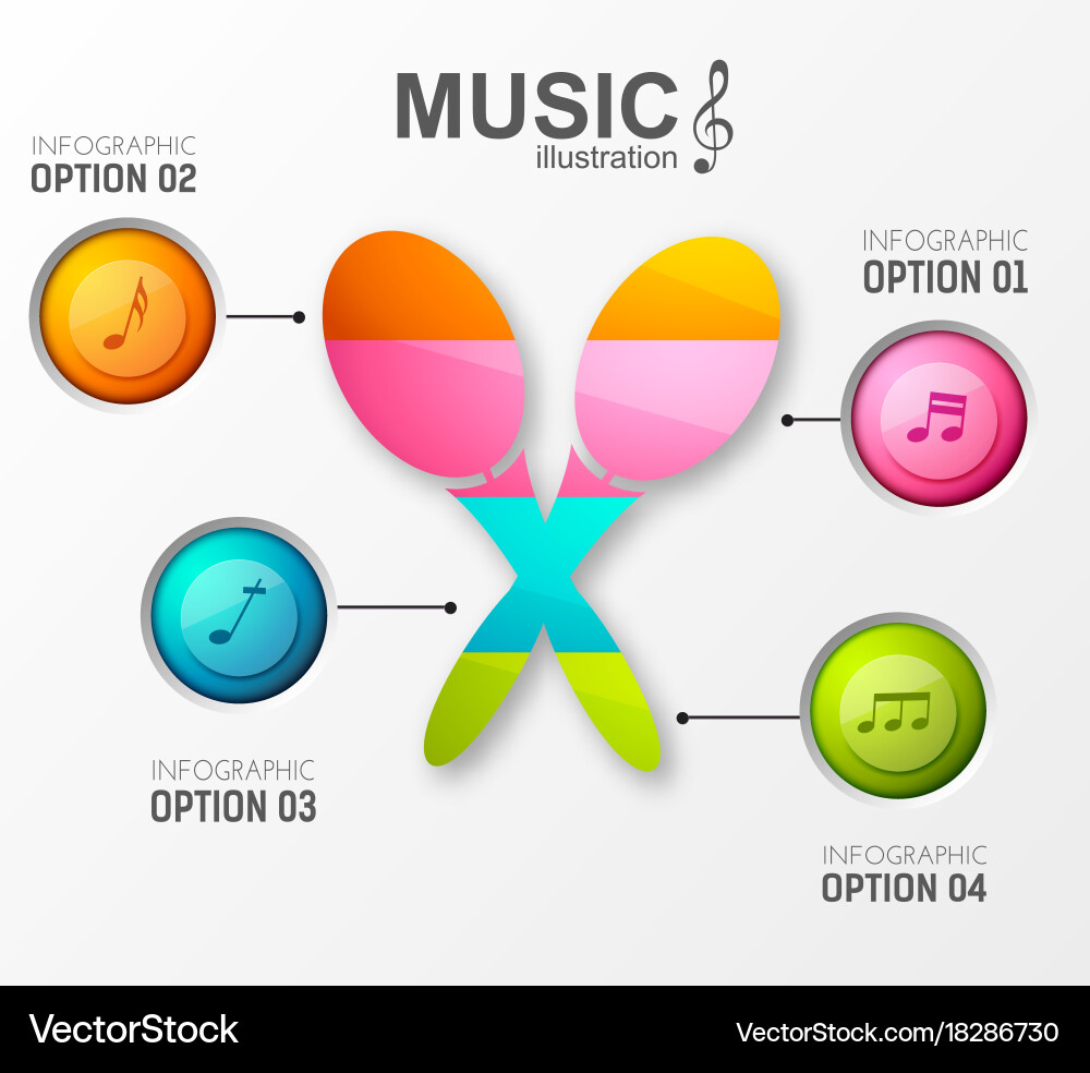 Musical colorful infographic concept Royalty Free Vector
