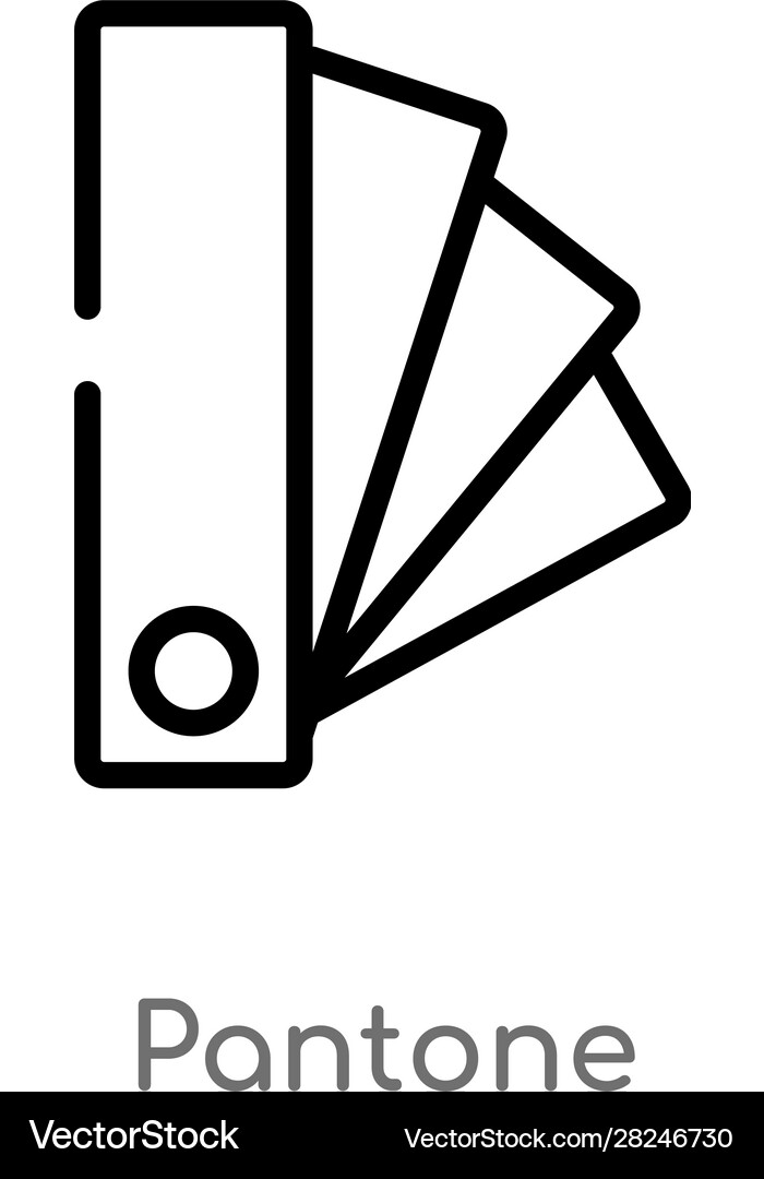 Outline pantone icon isolated black simple line Vector Image