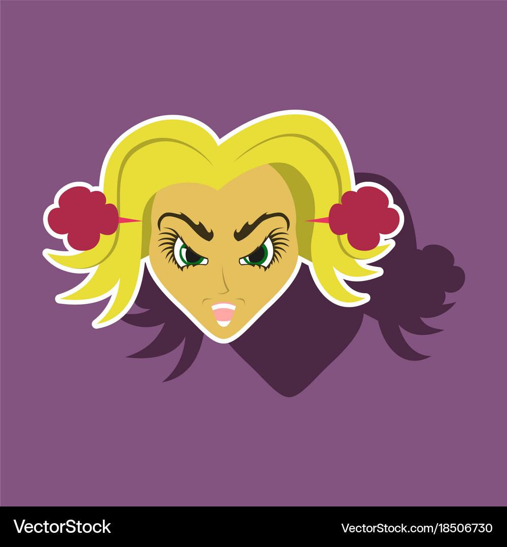 Paper sticker on theme evil women Royalty Free Vector Image