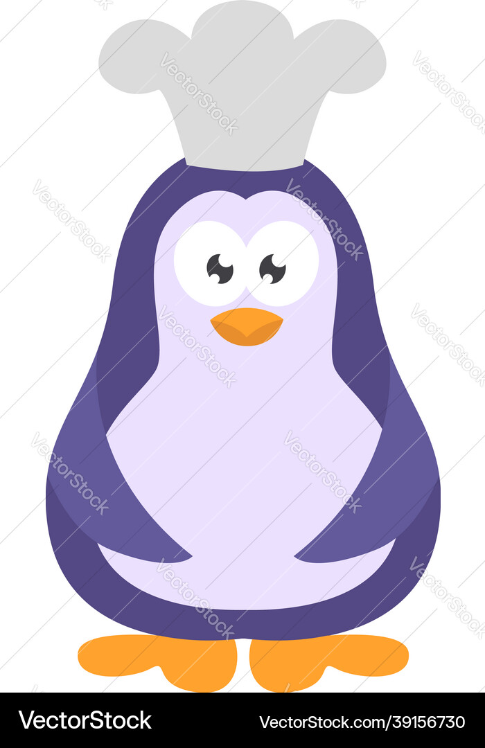 Penguin as cook icon on white background Vector Image