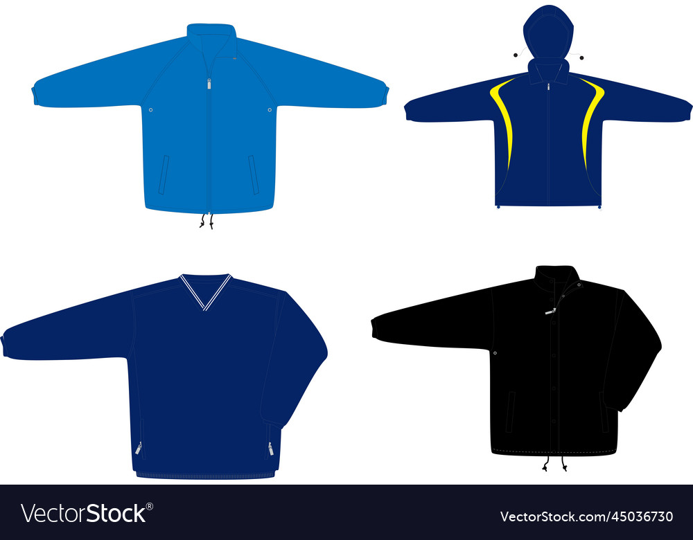 Rain jacket designs Royalty Free Vector Image - VectorStock