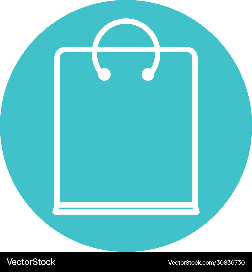 Shopping bag icon block line style Royalty Free Vector Image
