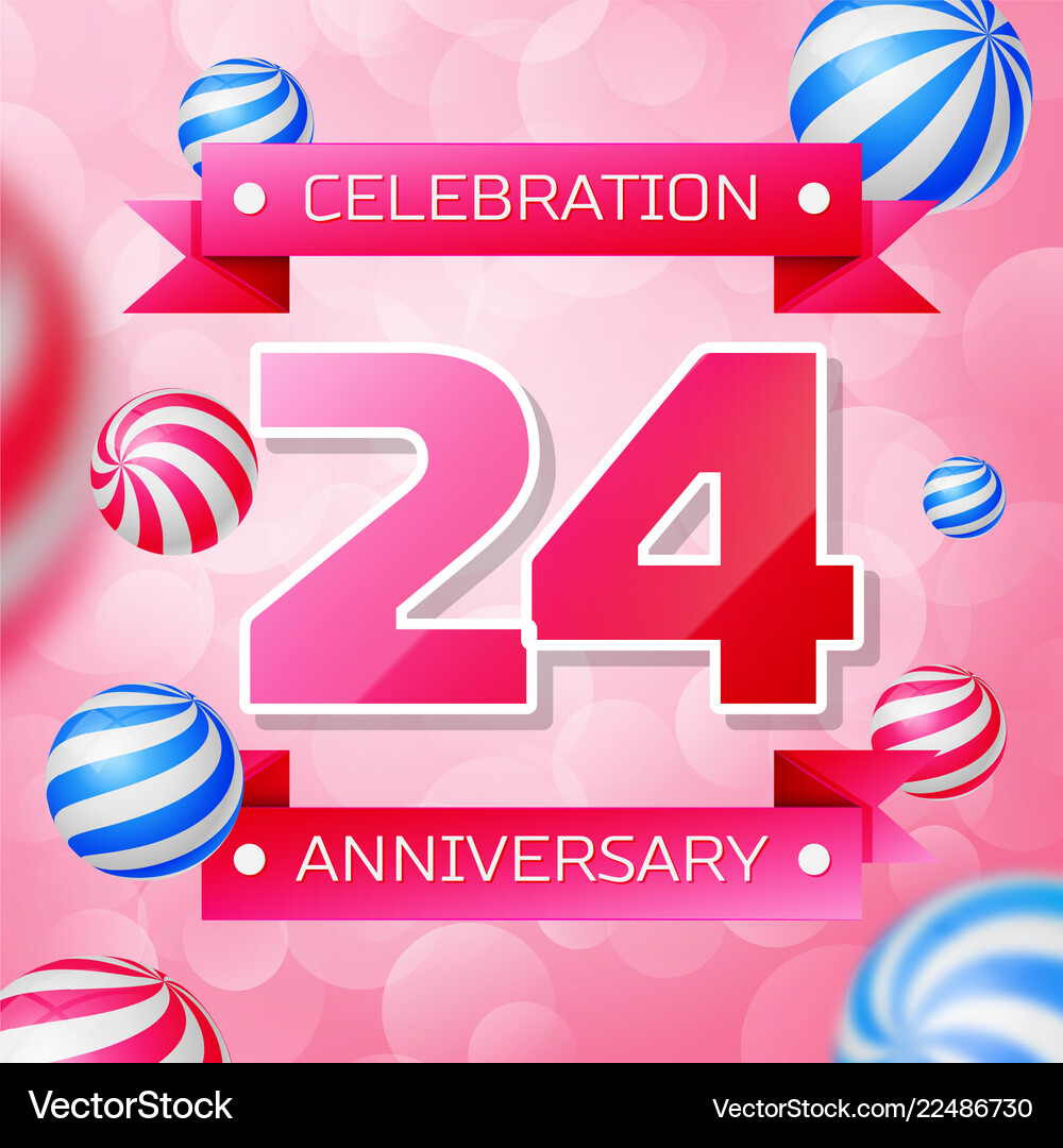 Twenty four years anniversary celebration design Vector Image