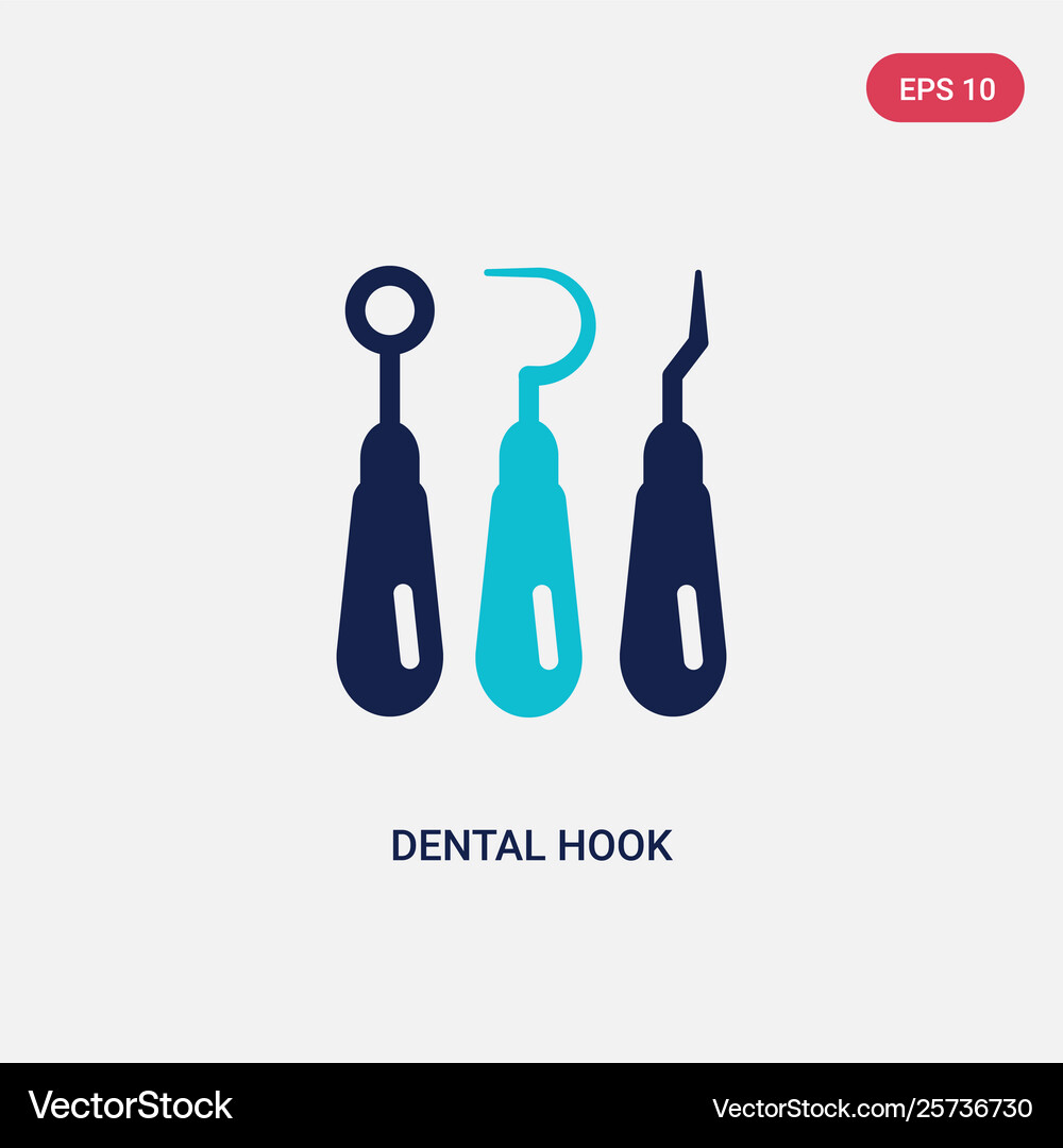 Two color dental hook icon from dentist concept Vector Image