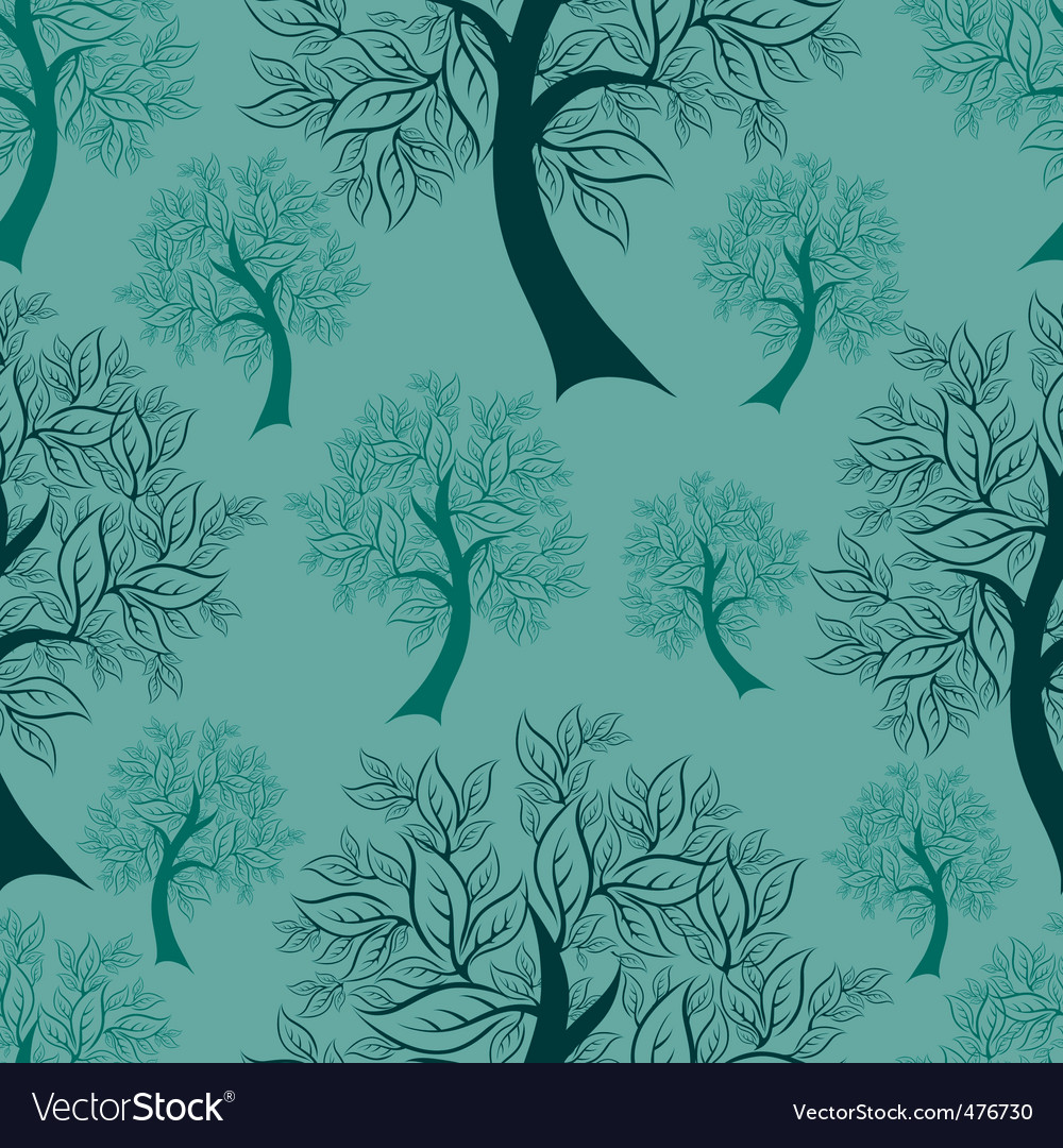 Vector seamless pattern from trees Royalty Free Vector Image