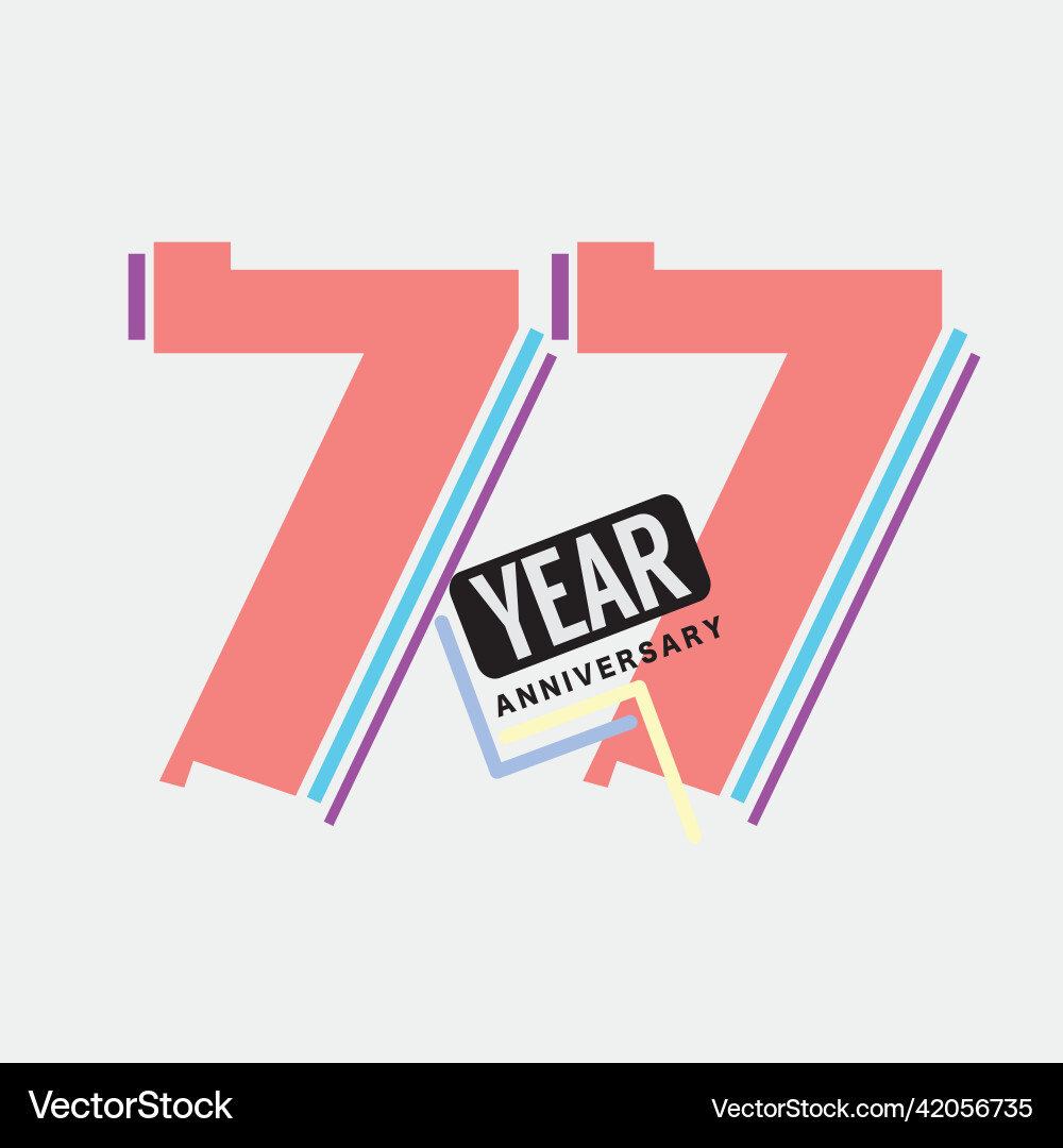 77th years anniversary logo birthday celebration Vector Image