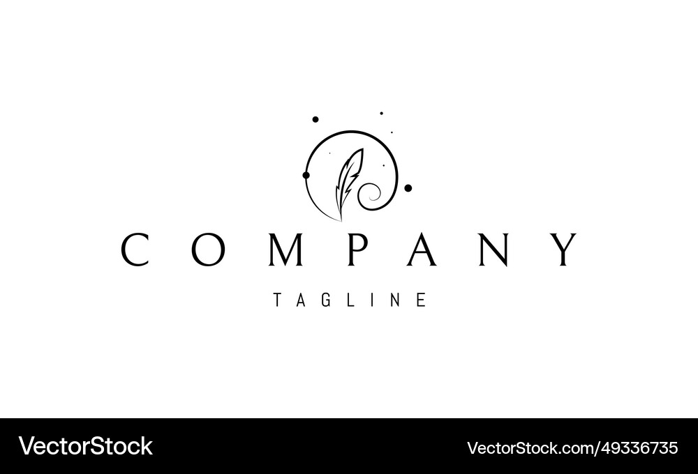 A logo with an abstract image of writing Vector Image