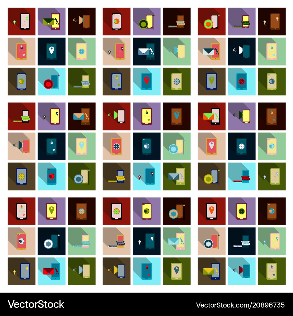 Abstract style modern and vintage mobile gadgets Vector Image