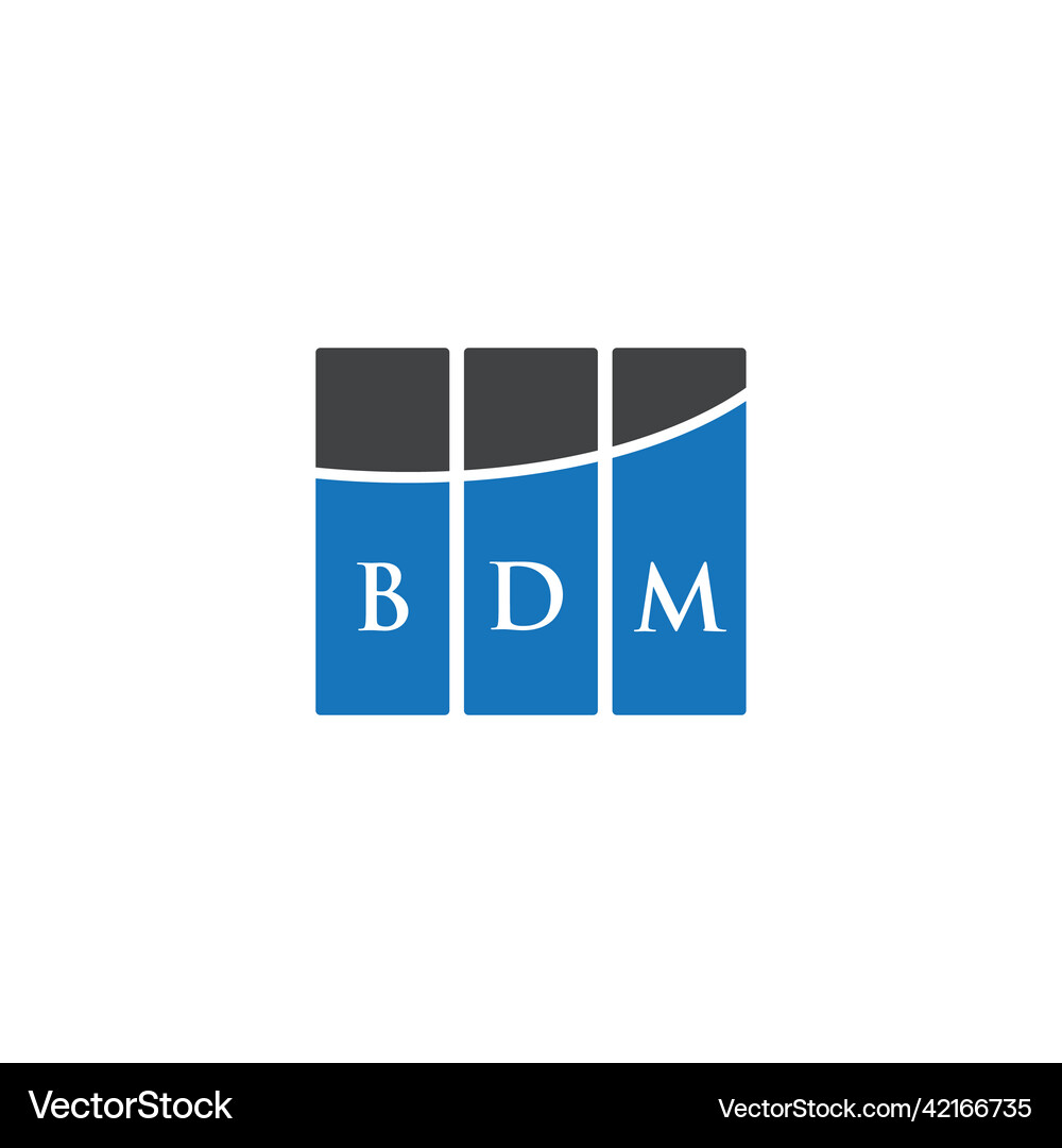 Bdm letter logo design on black background Vector Image