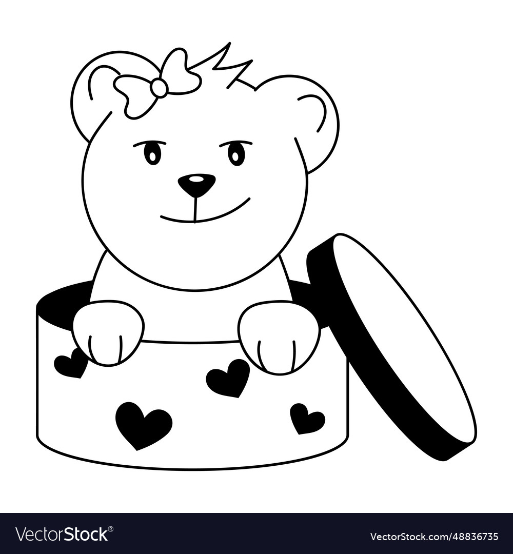 Bear gift Royalty Free Vector Image - VectorStock