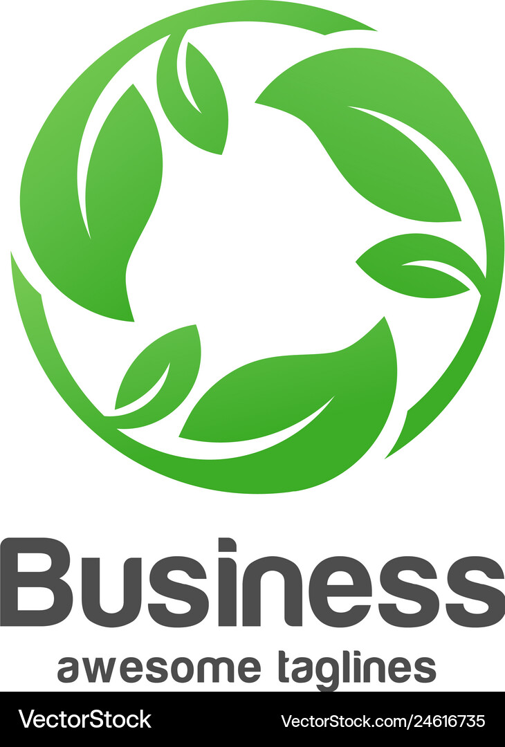 Circle green leaf ecology nature logo concept Vector Image