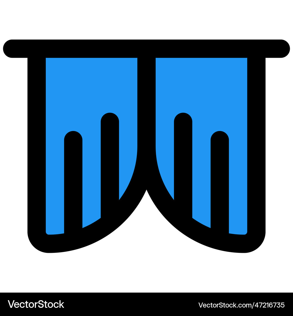 Drape curtain hanging on metal rod Royalty Free Vector Image
