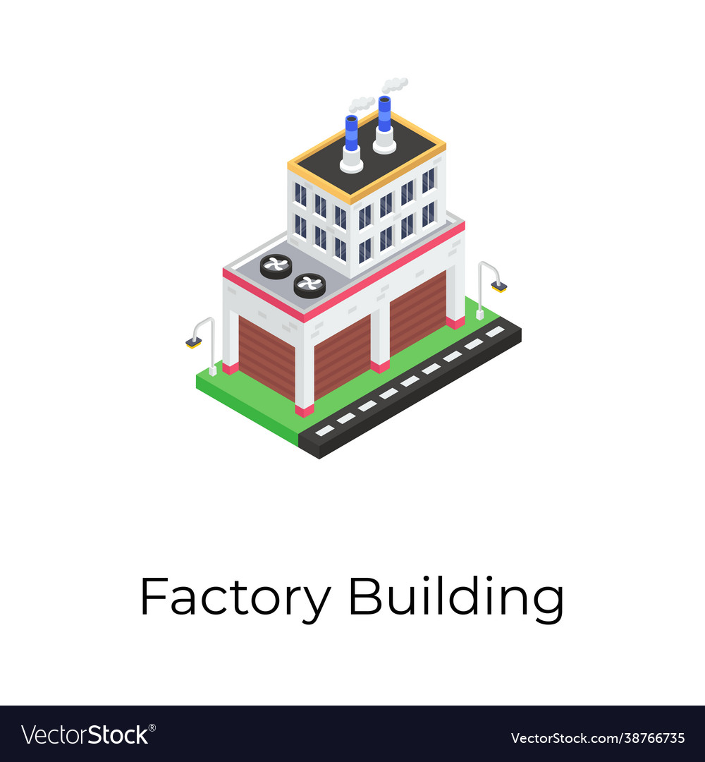 Factory building Royalty Free Vector Image - VectorStock