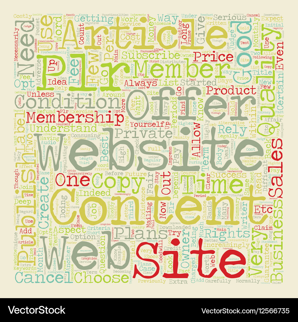 How to choose a good plr website text background Vector Image