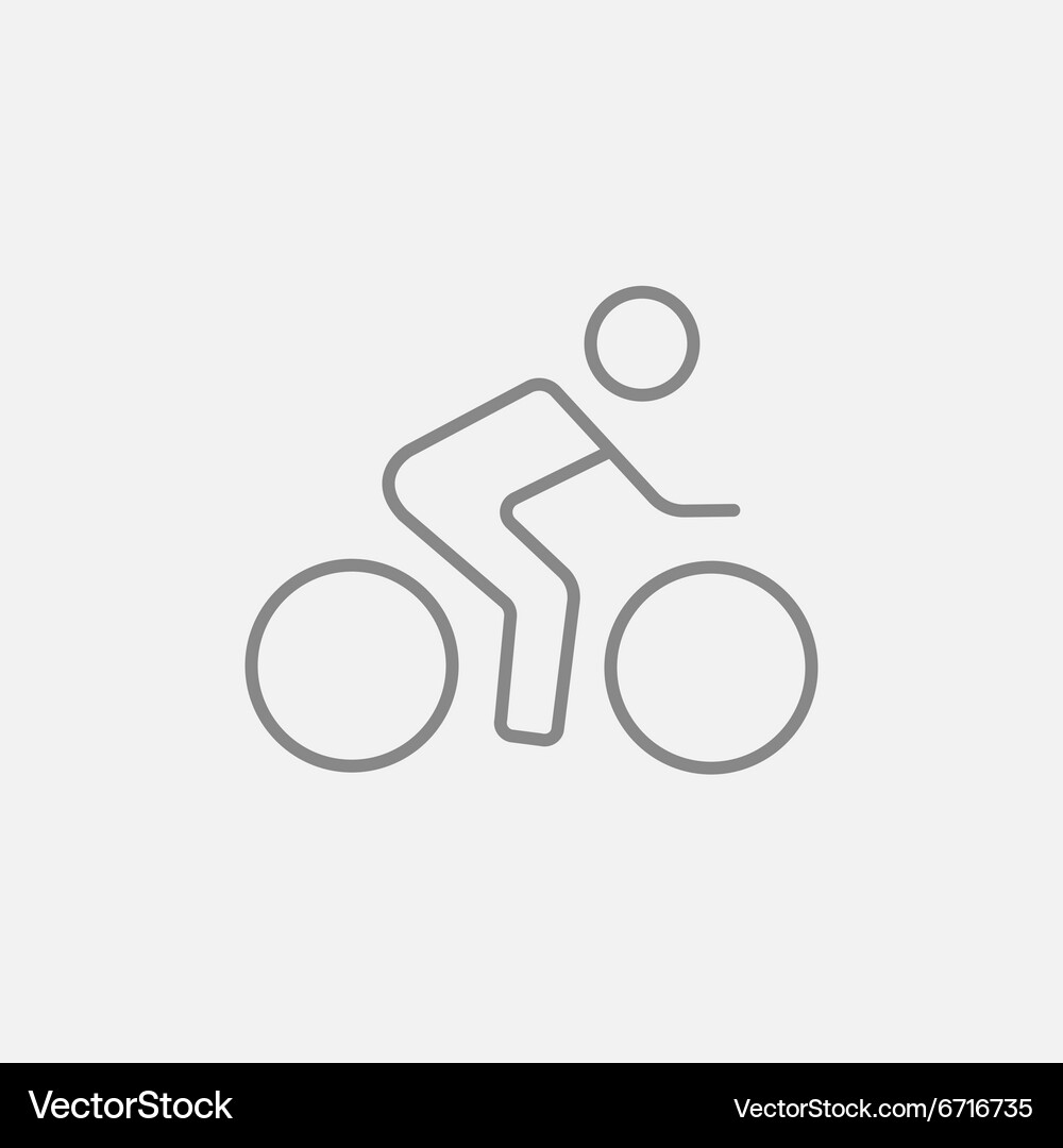 Man riding bike line icon Royalty Free Vector Image