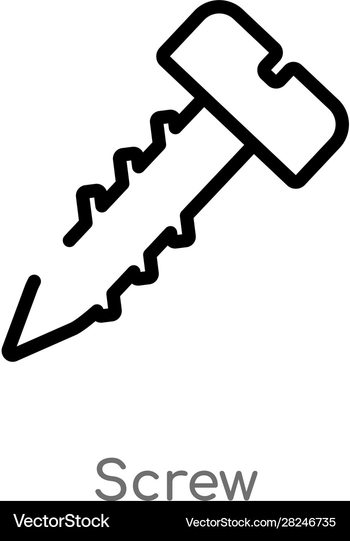 Outline screw icon isolated black simple line Vector Image