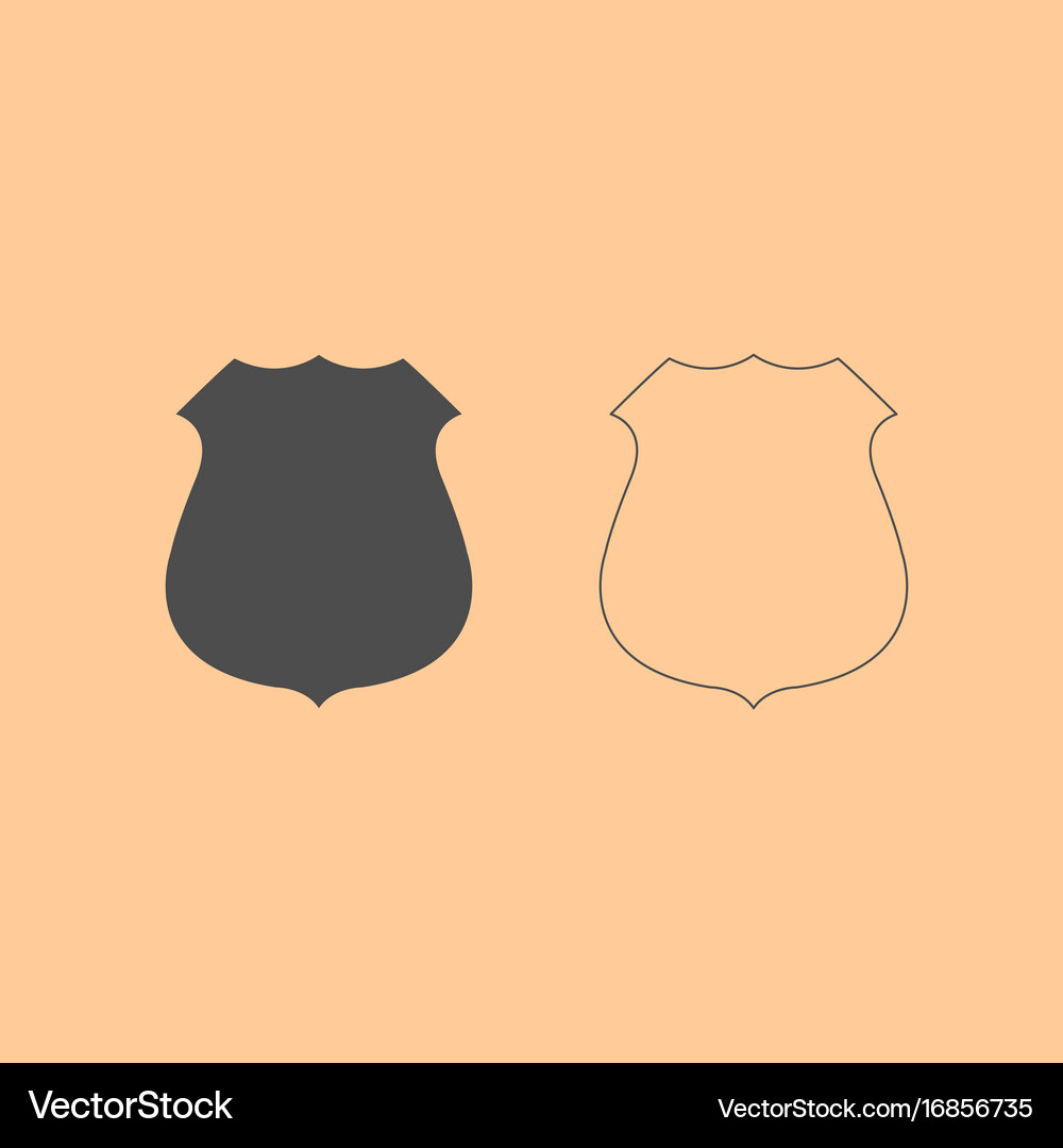 Police badge dark grey set icon Royalty Free Vector Image