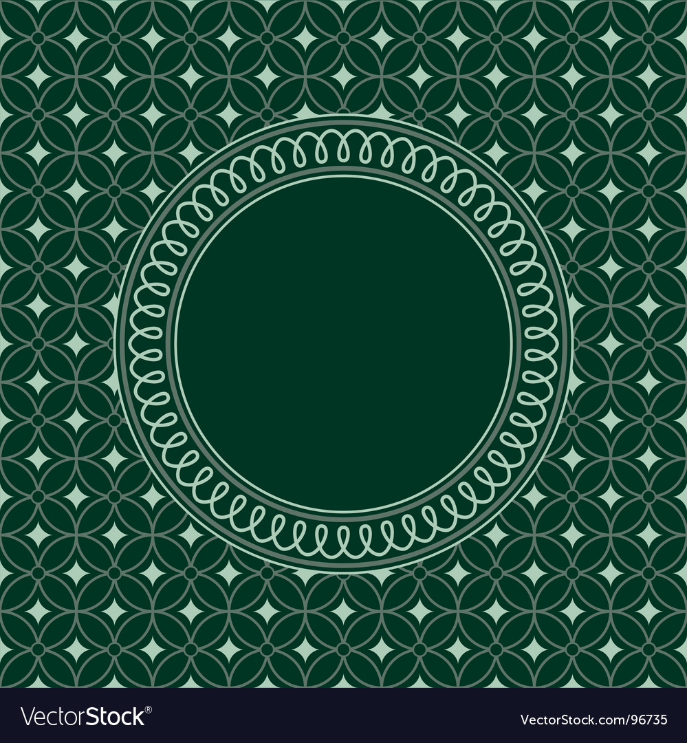 Seamless pattern and round frame Royalty Free Vector Image