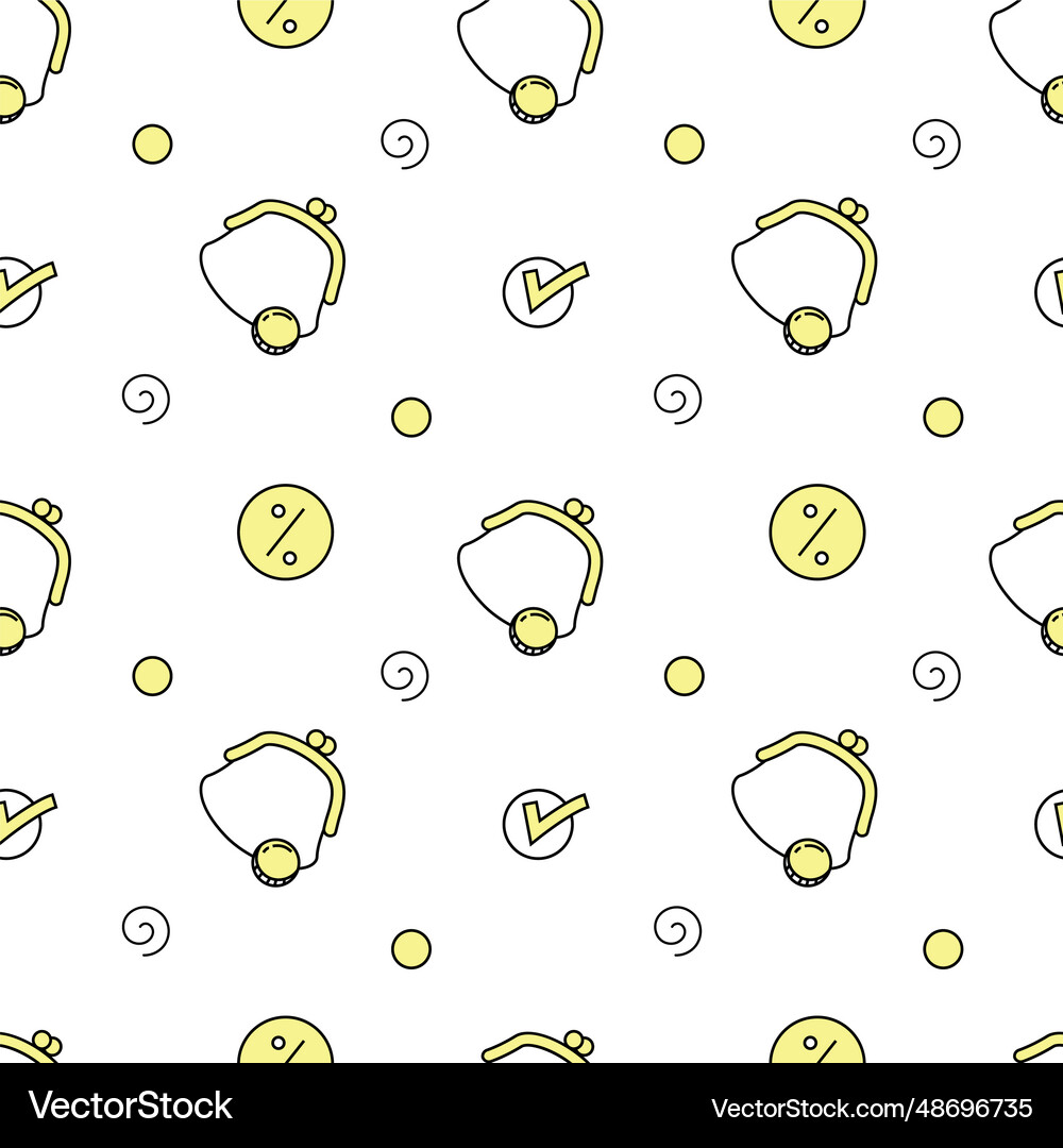 Seamless pattern of shopping wallet Royalty Free Vector