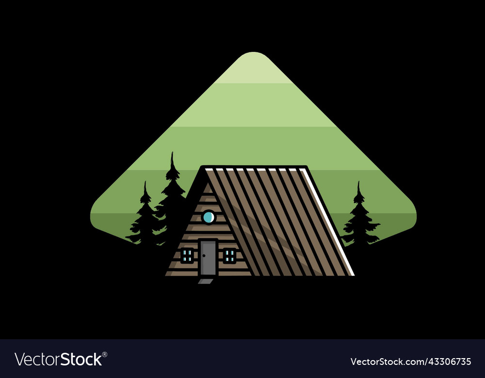 Vintage wood cabin design Royalty Free Vector Image