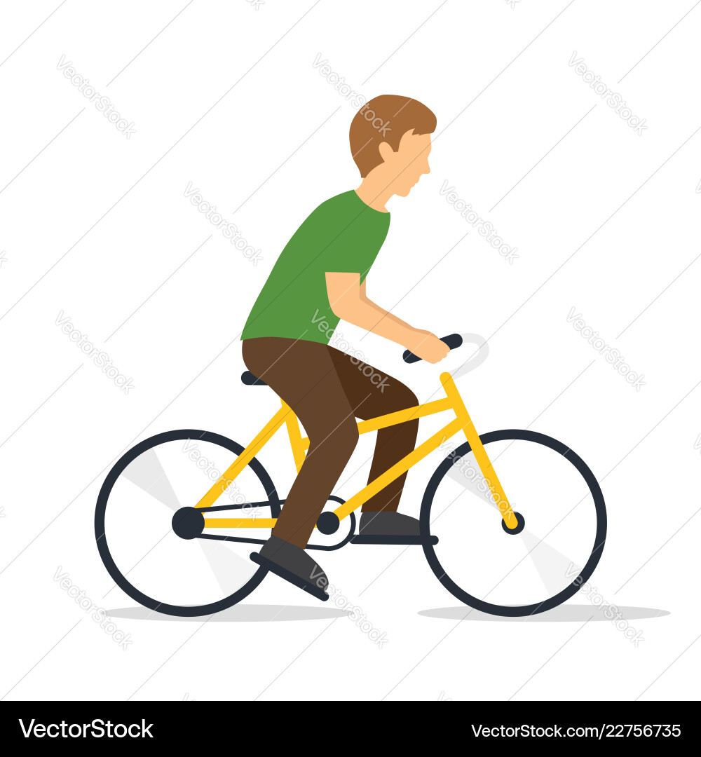Young man on bicycle Royalty Free Vector Image