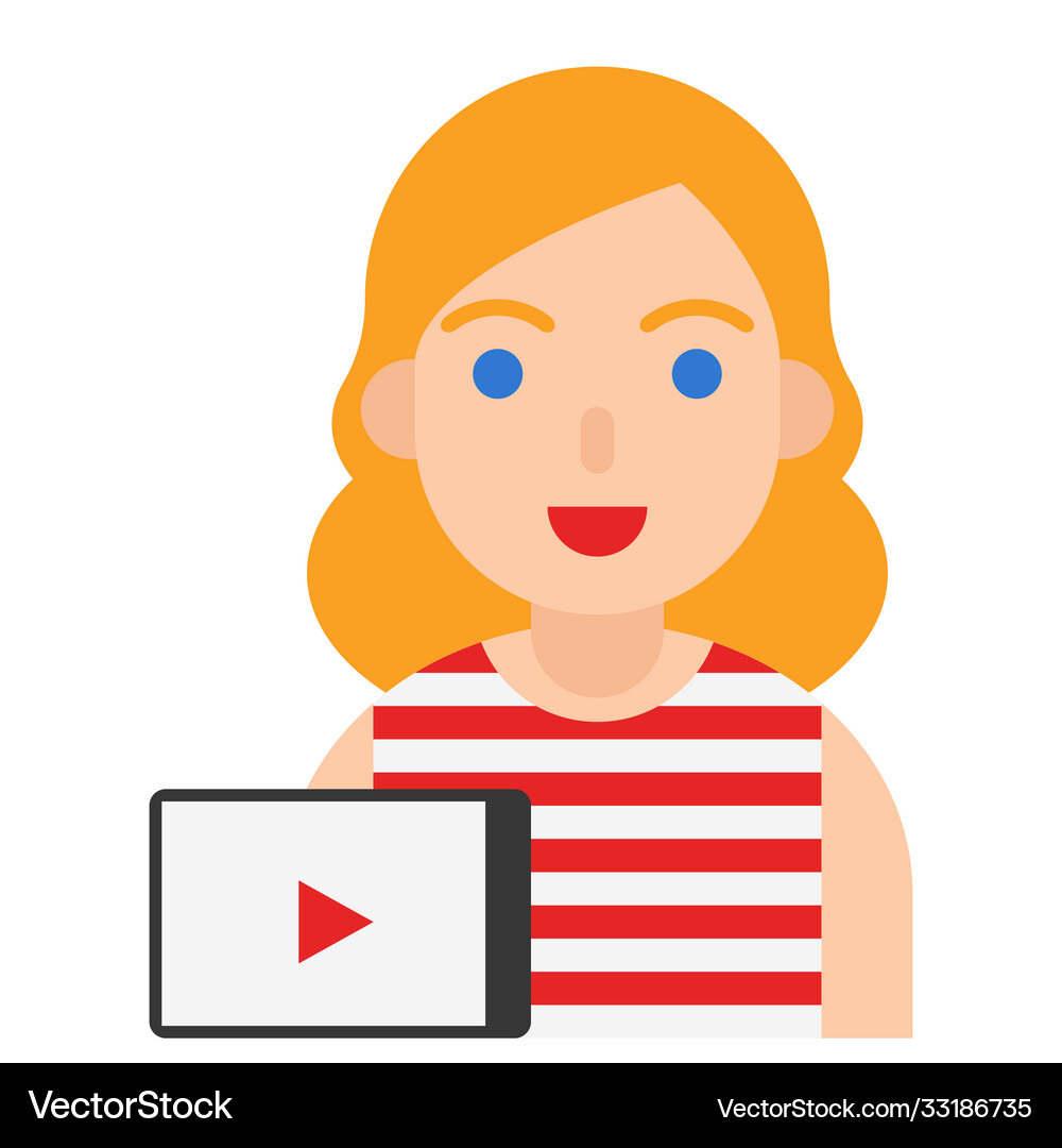 Youtuber icon profession and job Royalty Free Vector Image