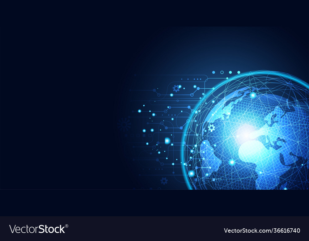 Abstract global network background world map Vector Image