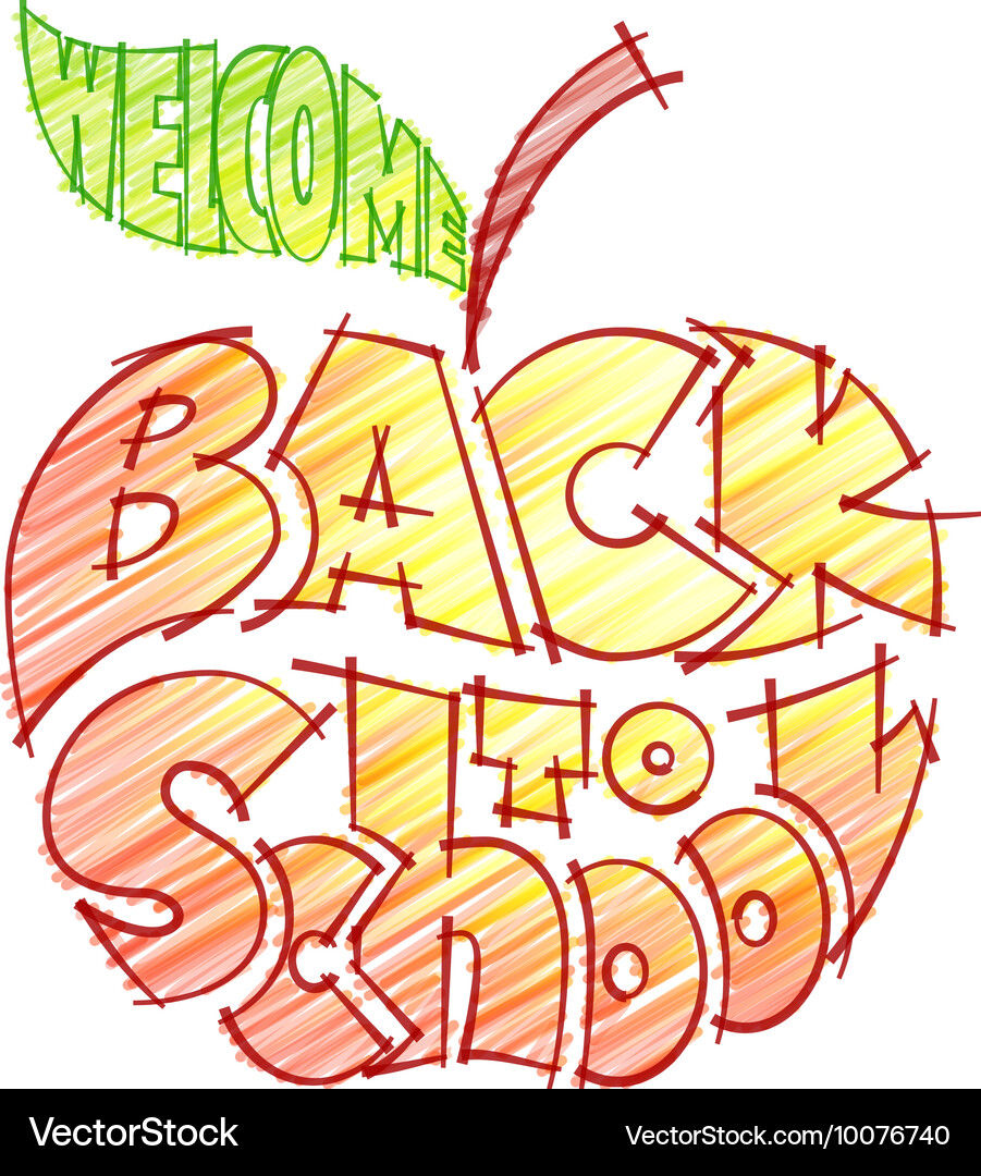 Back to school pencil lettering inscribed Vector Image