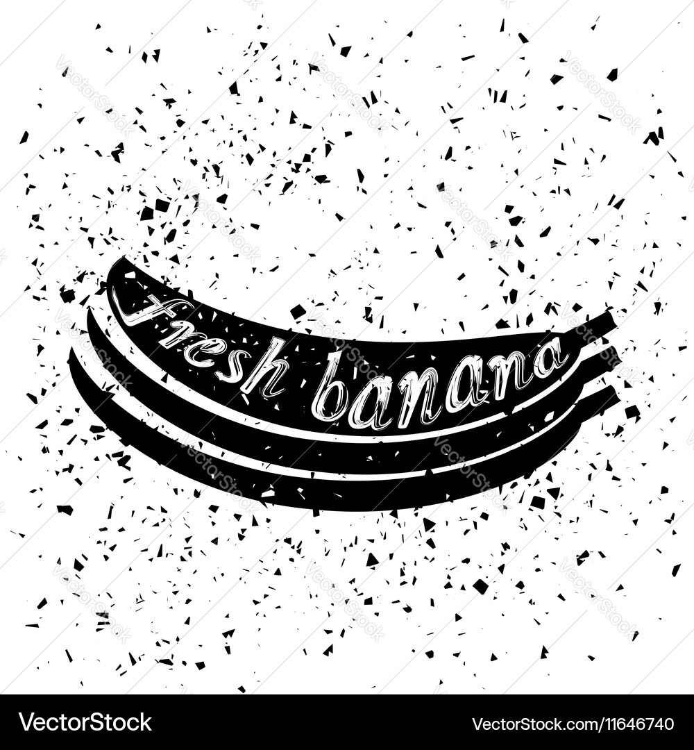 Banana icon with lettering Royalty Free Vector Image