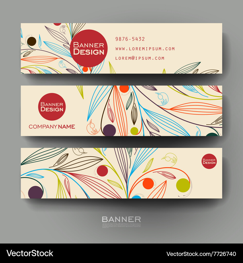 Beautiful banner template with floral Royalty Free Vector
