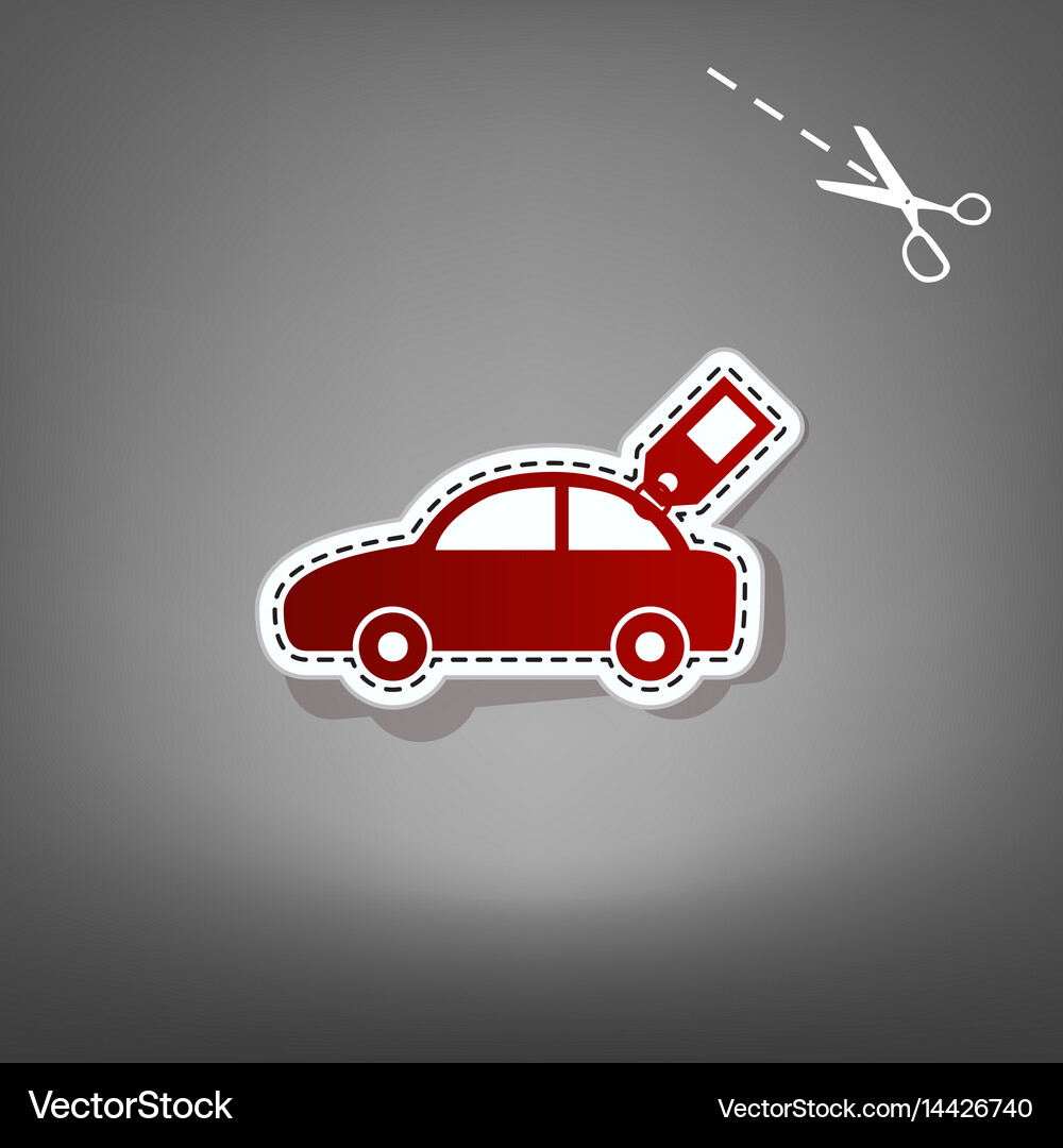 Car sign with tag red icon Royalty Free Vector Image
