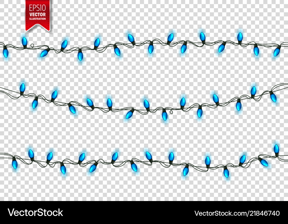 Christmas blue festive lights decorative glowing Vector Image