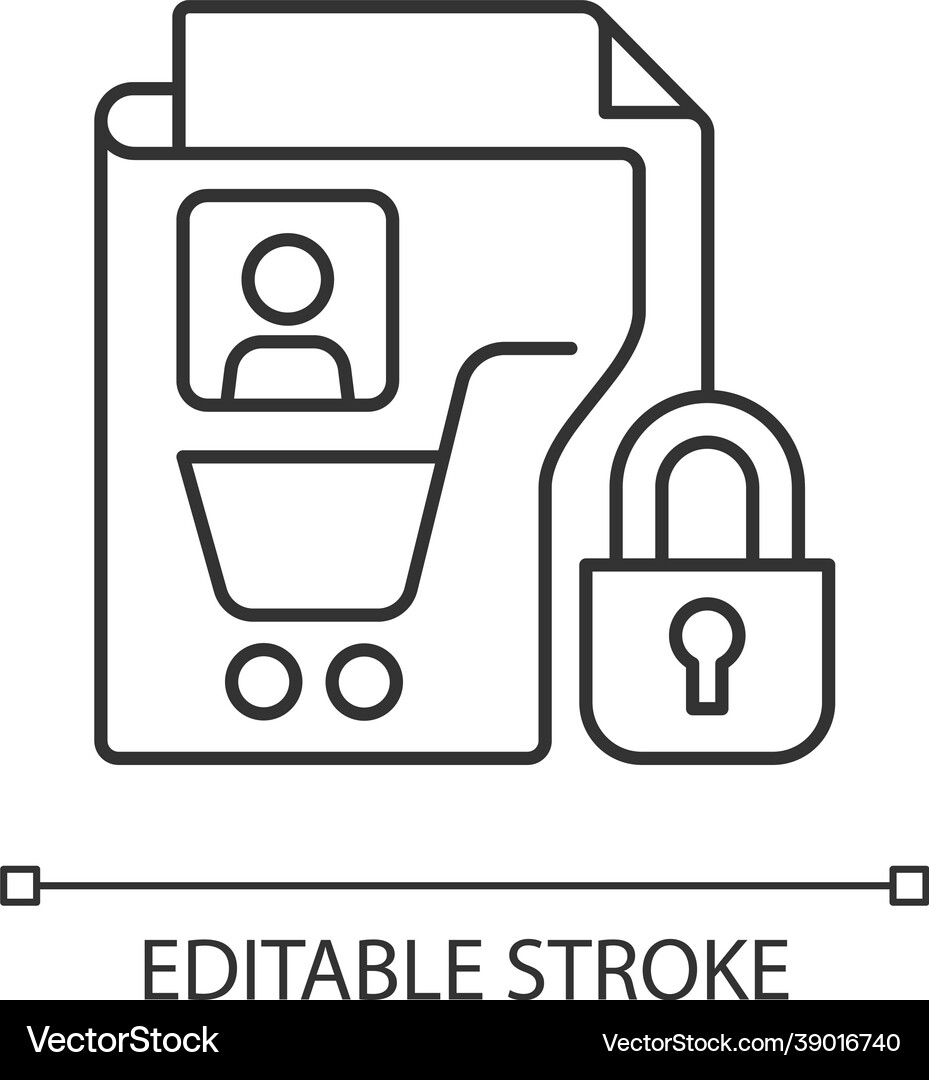 Consumer data privacy linear icon Royalty Free Vector Image