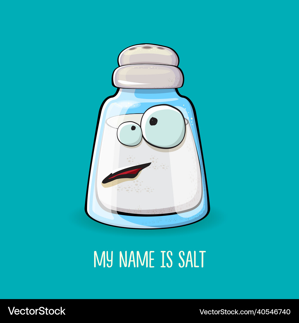 Cute cartoon salt shaker with smiling faces Vector Image