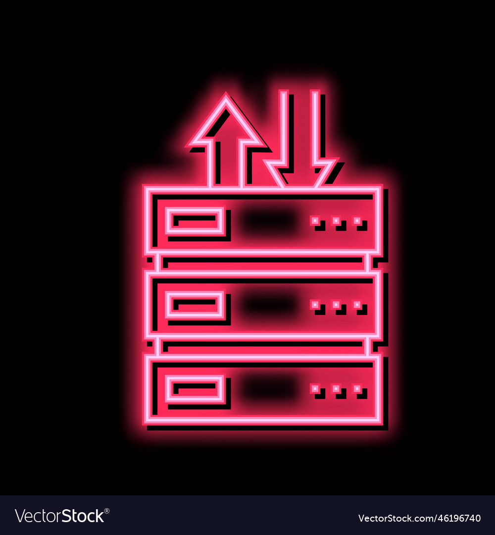 Data center neon glow icon Royalty Free Vector Image