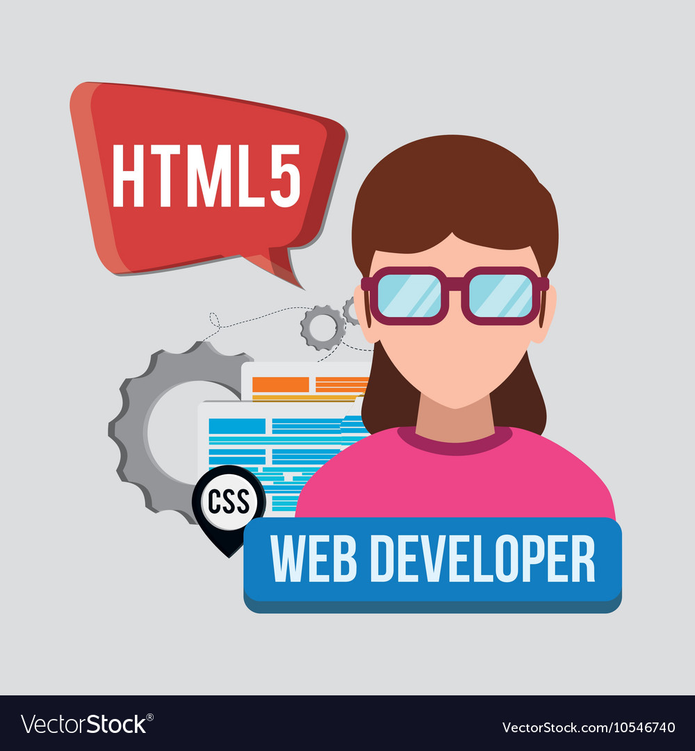Developer web responsive design Royalty Free Vector Image