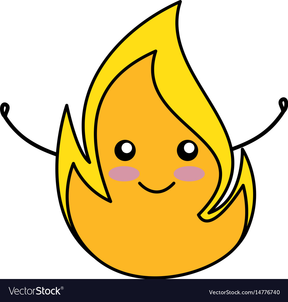 Fire flame comic character Royalty Free Vector Image