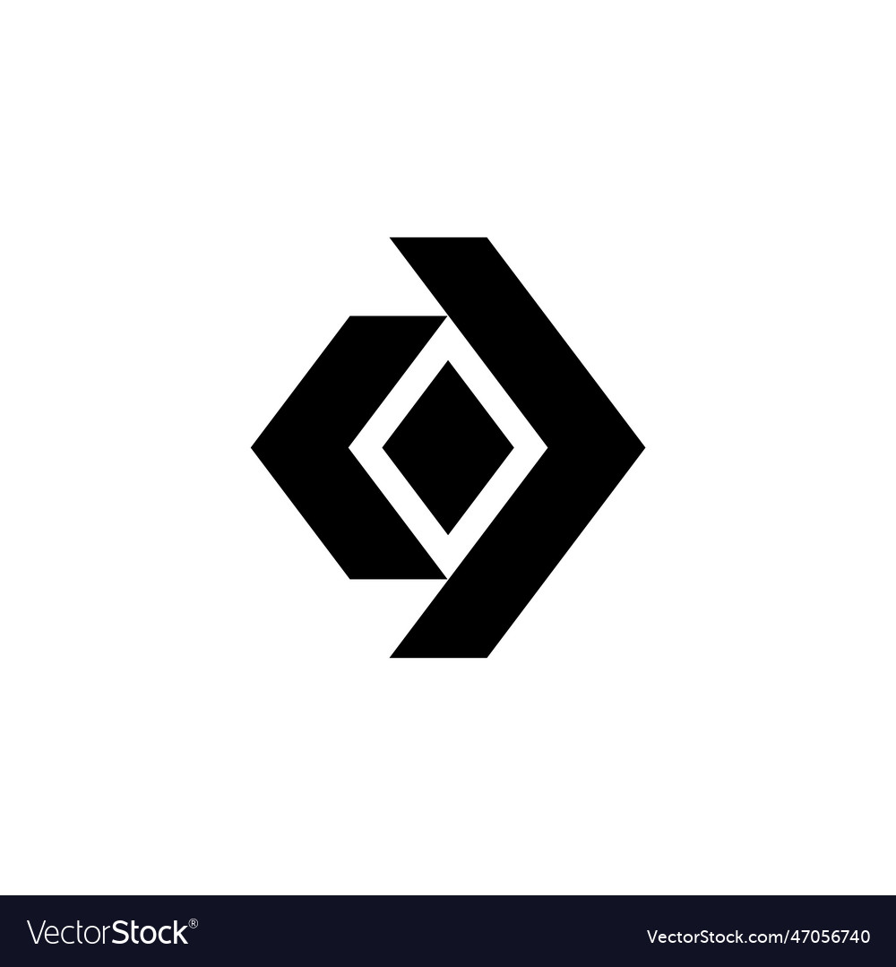 Geometric Rectangle Arrow Logo Design Isolated Vector Image