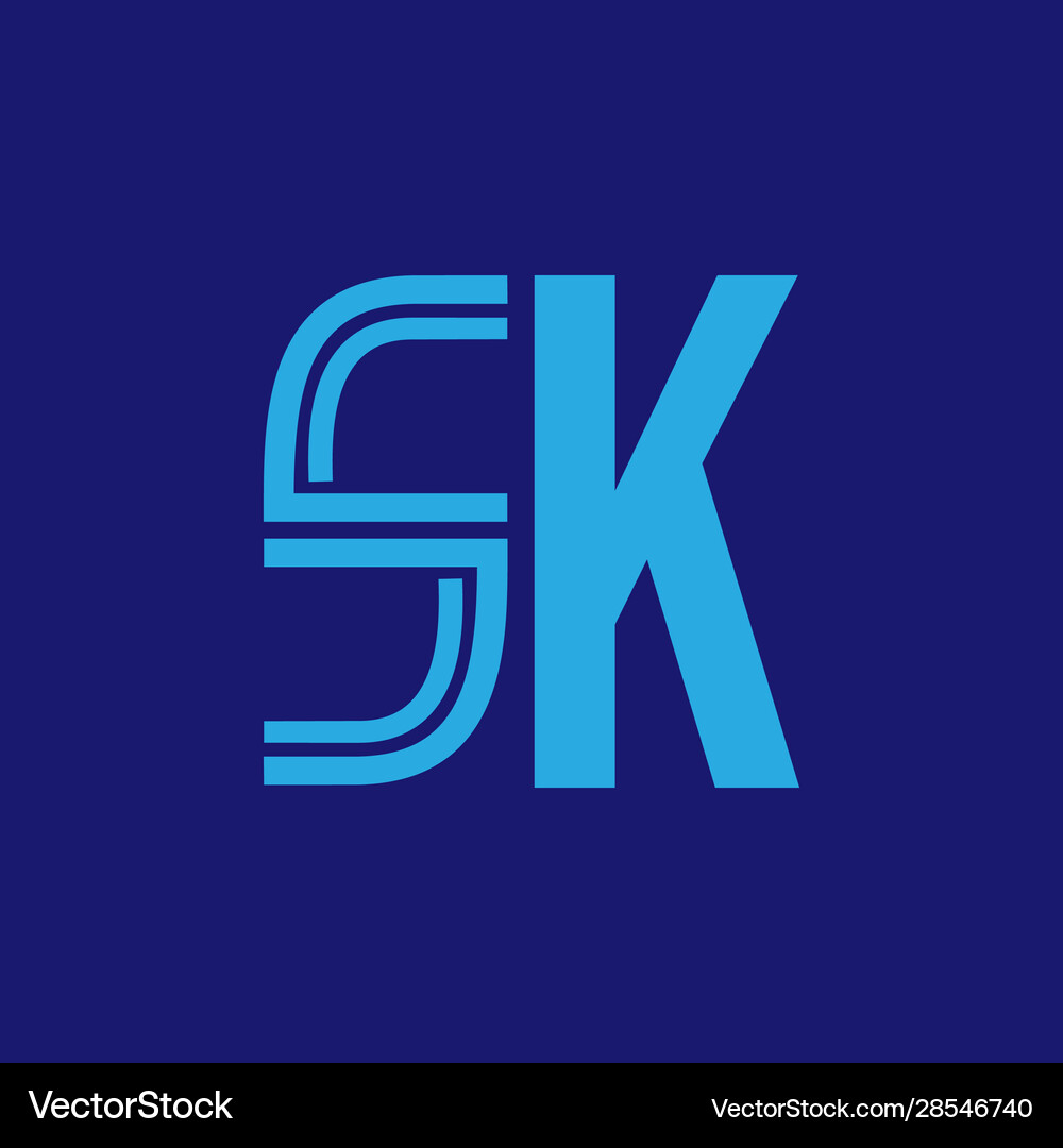 Logo black and line concept initial letter sk Vector Image