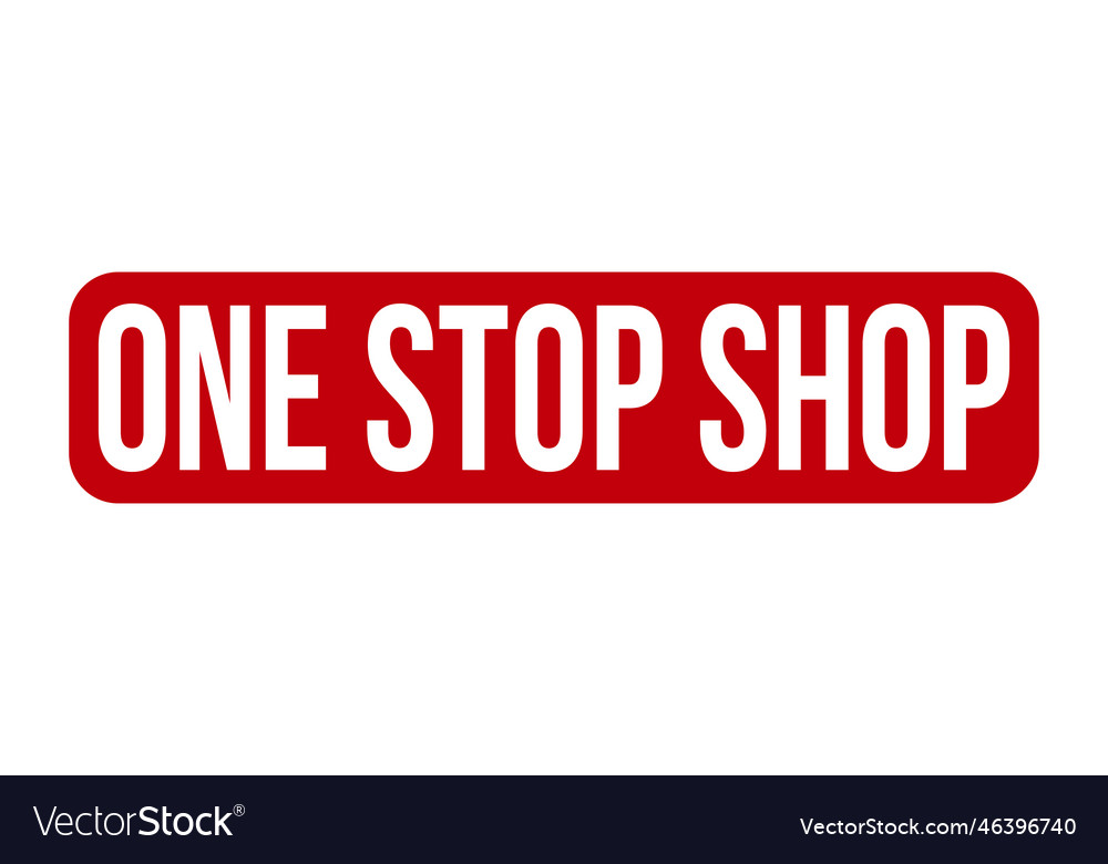 One stop shop rubber stamp seal Royalty Free Vector Image