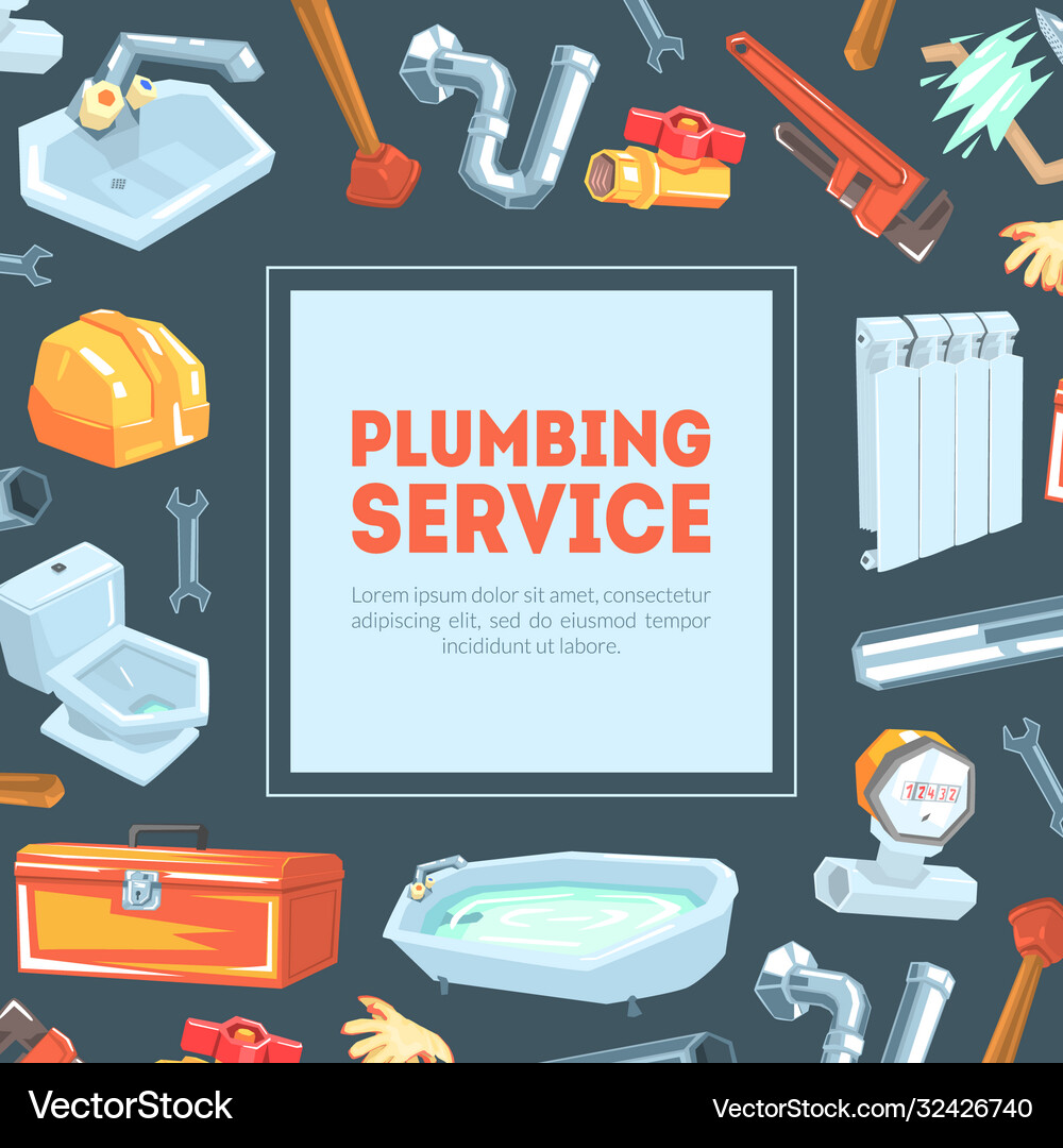 Plumbing service banner template with professional